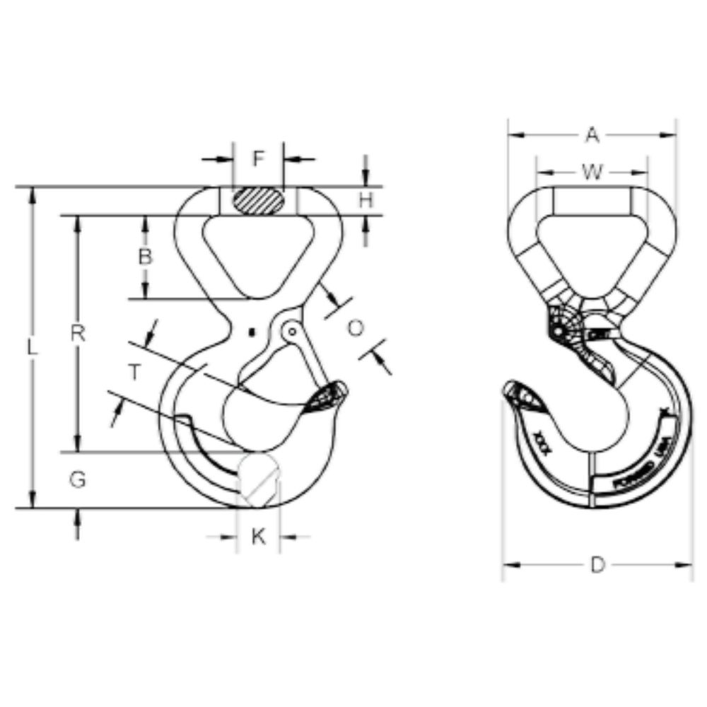 CM Flat Eye Rigging Hook Without Latch | HOOK-FLAT EYE-1-1/2T-A-PTD ...