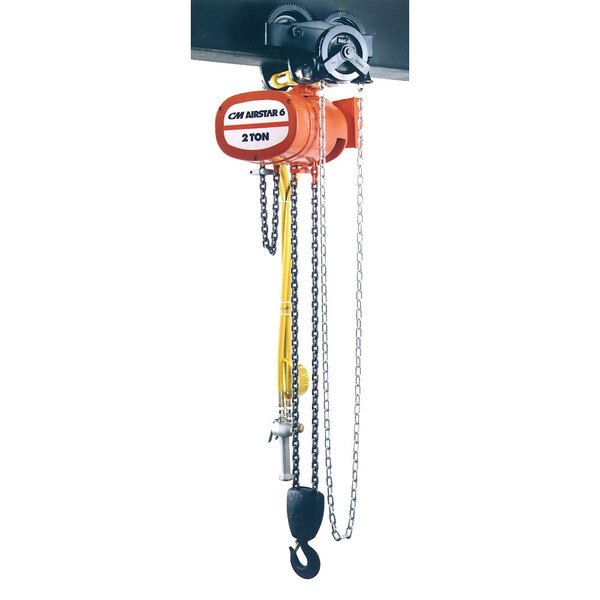 CM Airstar 6 Air Chain Hoist, 2 Ton, 10' Lift, 6 FPM Max, Hook ...