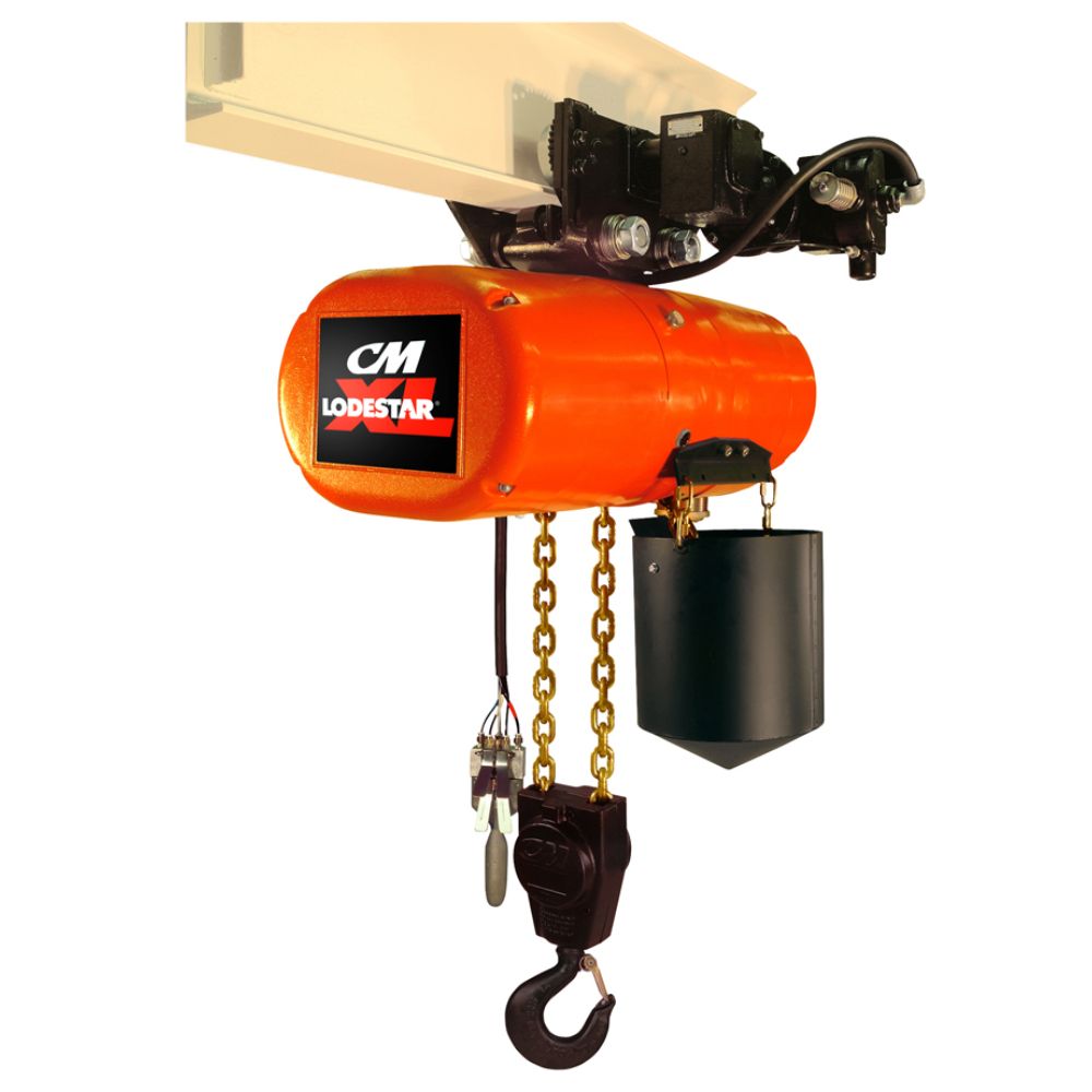 CM Lodestar Air XL Air Chain Hoist, 6 Ton, 10' Lift, 0-10 FPM, Hook ...