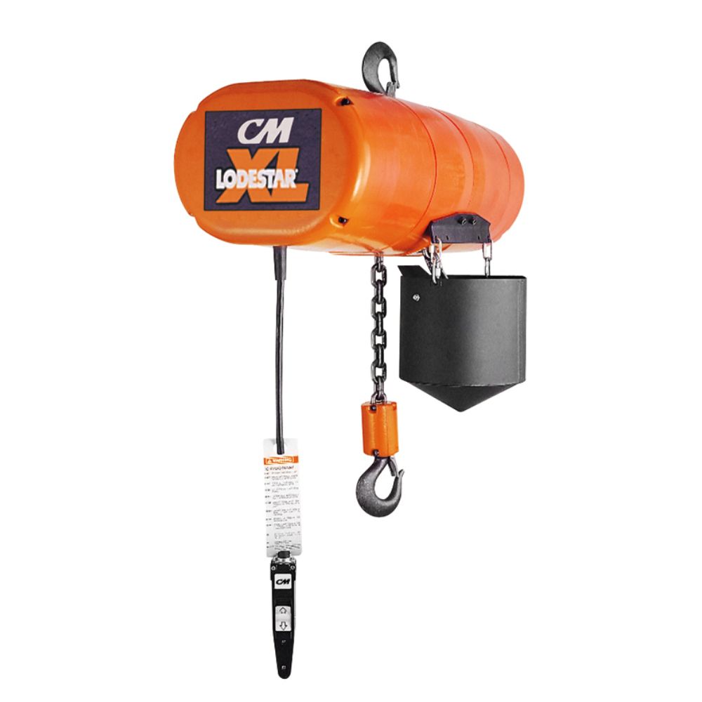 CM Lodestar XL Electric Chain Hoist, 2 Ton, 10' Lift, 6/18 FPM, 230-3 ...