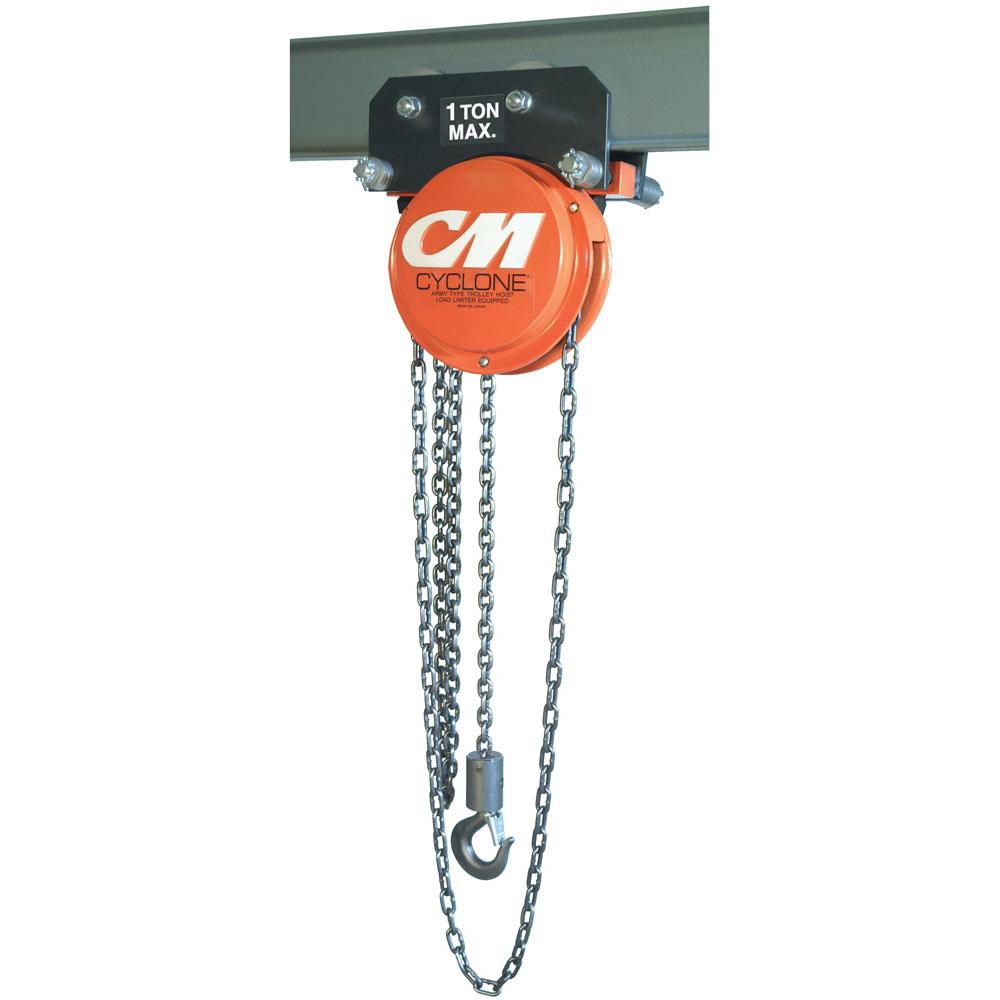 CM 4526 | Cyclone Hand Chain Hoist with Army-Type Plain Trolley, 2T, 10 ...