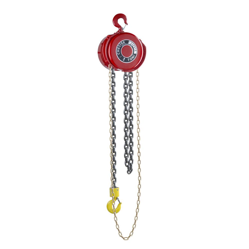Chester 130-0200 | Zephyr Hook Suspended Hand Chain Hoist, 2T, 8' Lift ...