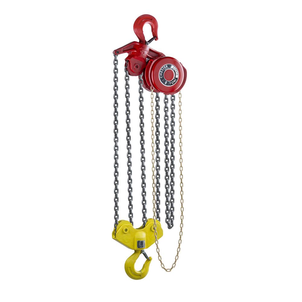 Chester 130-0800 | Zephyr Hook Suspended Hand Chain Hoist, 8T, 8' Lift ...