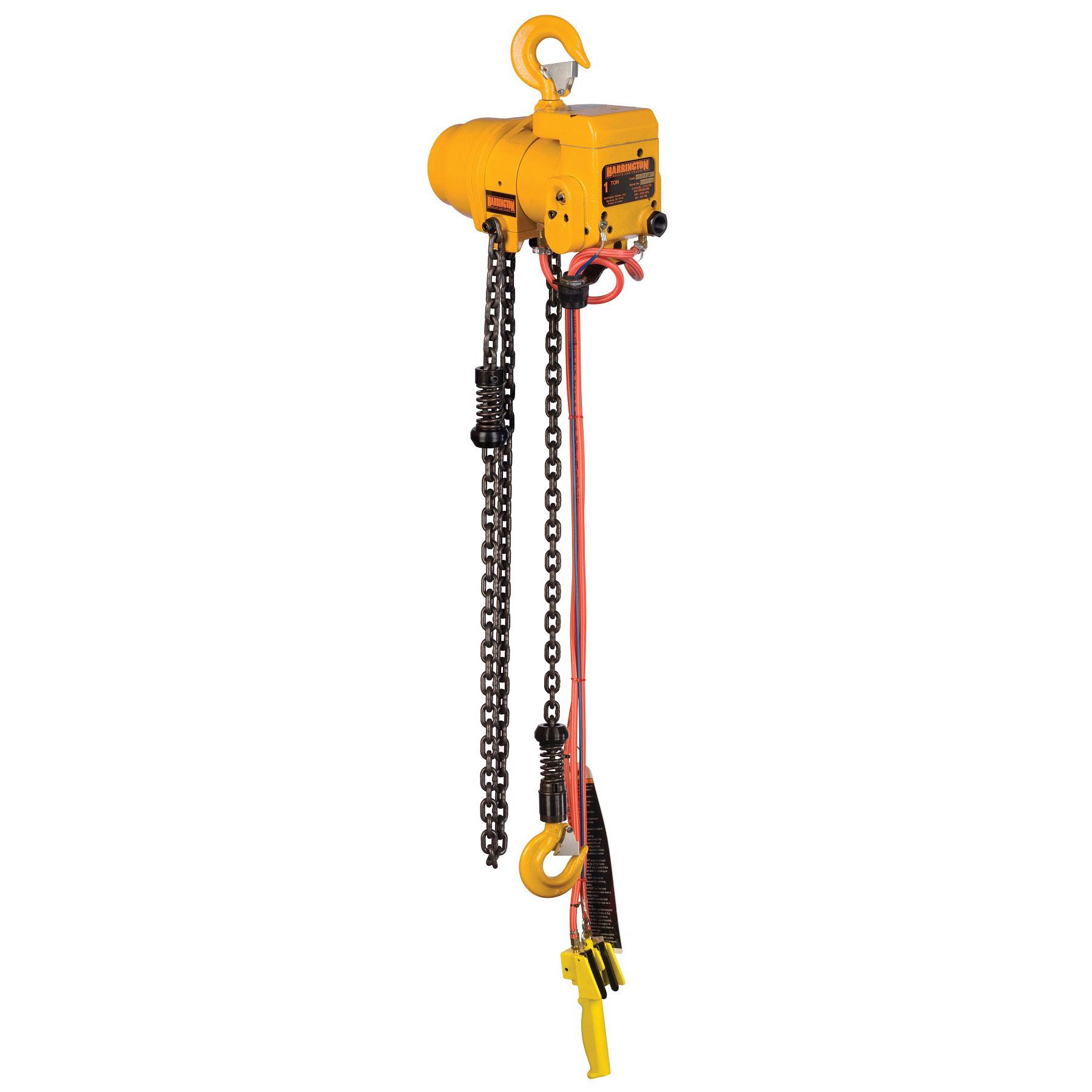 Harrington TCR250 Air Chain Hoist w/ Cord Control, Hook Mount, 10 ft ...