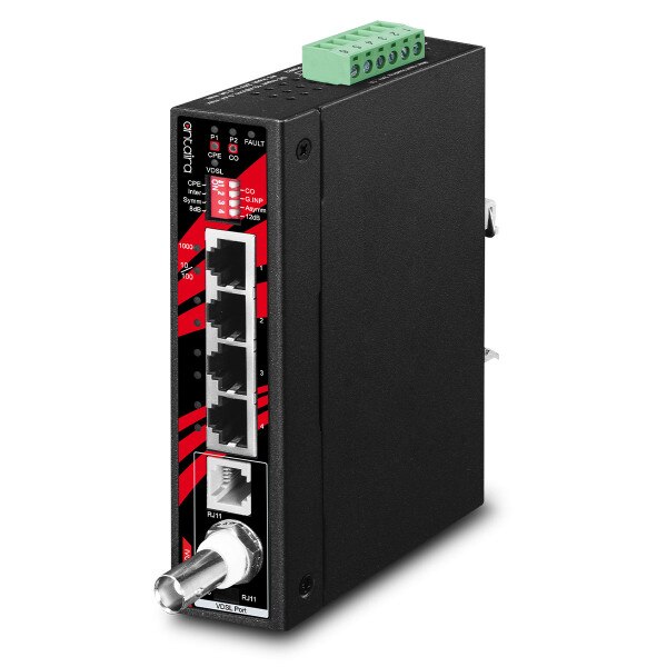 Antaira IVC-4011-T-V2 | IP30 Industrial Ethernet Extender, 4-Port RJ45 ...