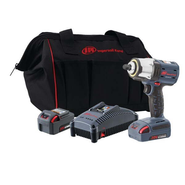 Ingersoll Rand W5133-K22 | 20V Mid-torque 3/8" Cordless Impact Wrench Kit, 550ft-lbs Nut-busting ...
