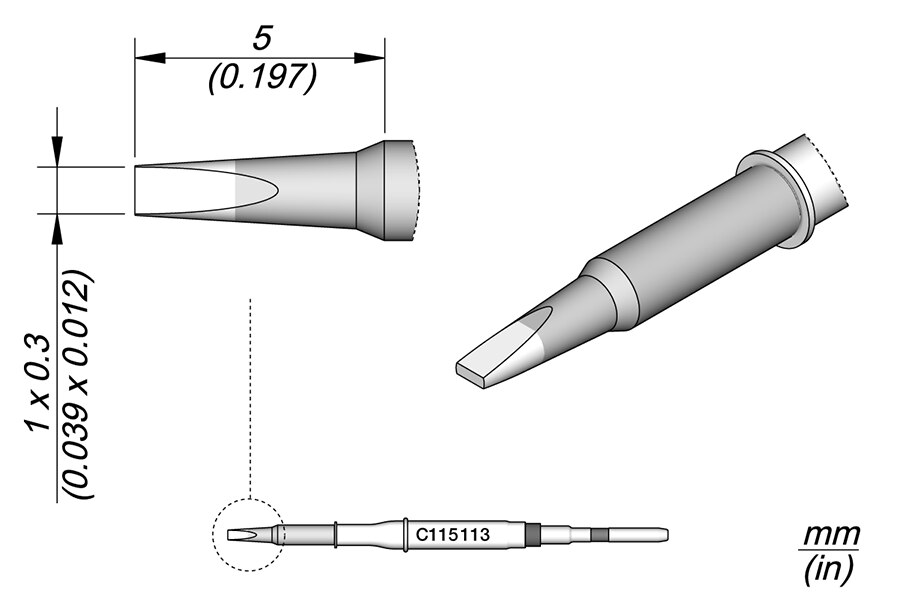 JBC C115113 | Cartridge Chisel 1 x 0.3 | Flexible Assembly Systems
