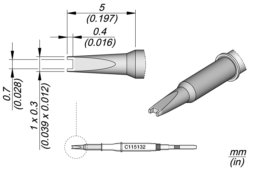 JBC C115132 | Cartridge Chip for 0201 | Flexible Assembly Systems