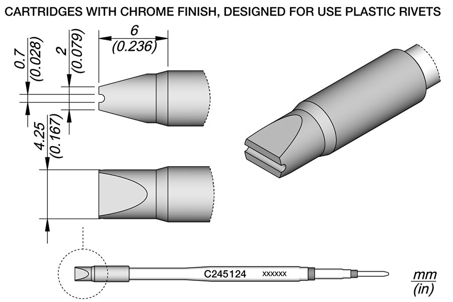 JBC C245124 Cartridge, for Plastics 4.25 x 2 - Flexible Assembly Systems
