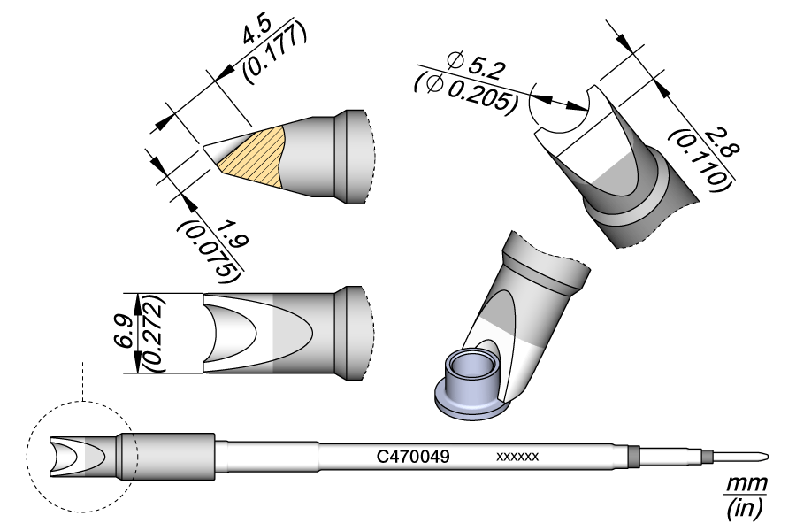 JBC C470049 Cartridge, Pin/Connector Ø5.2 - Flexible Assembly Systems