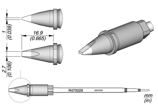 JBC R470029 | Cartridge Chisel 2,7X1 | Flexible Assembly Systems