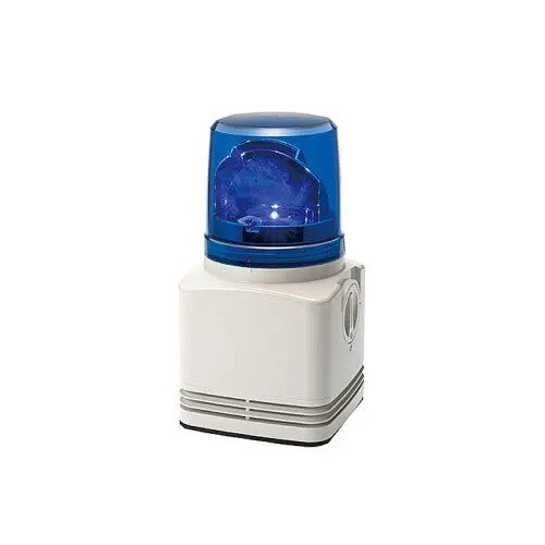 Patlite RFT-100E-B Rotating Beacon With 4-Channel Alarm With 32 Pre-Programmed Sounds; Blue ...