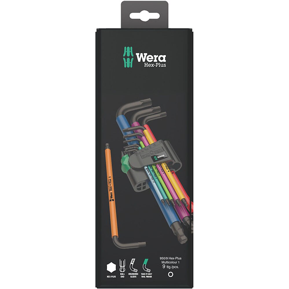 Wera 073593 Long Arm Hex Key Set, 950 Spkl/9 Sm N Multicolour Sb ...