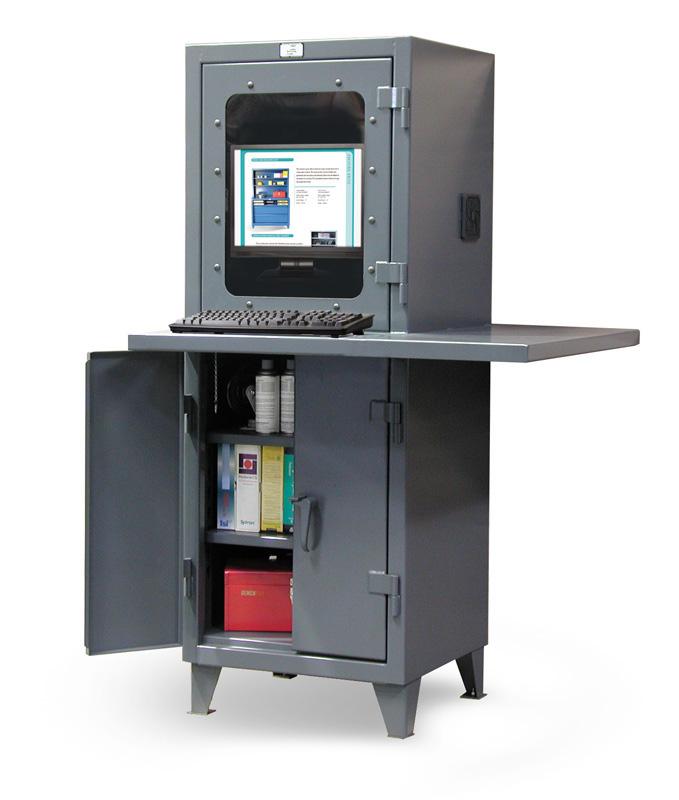 2 shelf Heavy Duty Computer Cabinet with workspace, 1900 lb capacity ...