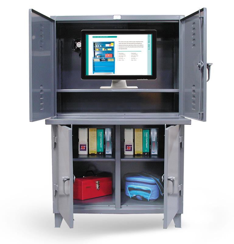 3 shelf Multi-Compartment Computer Cabinet, 48 x 24 x 72 in. - 46-CC ...