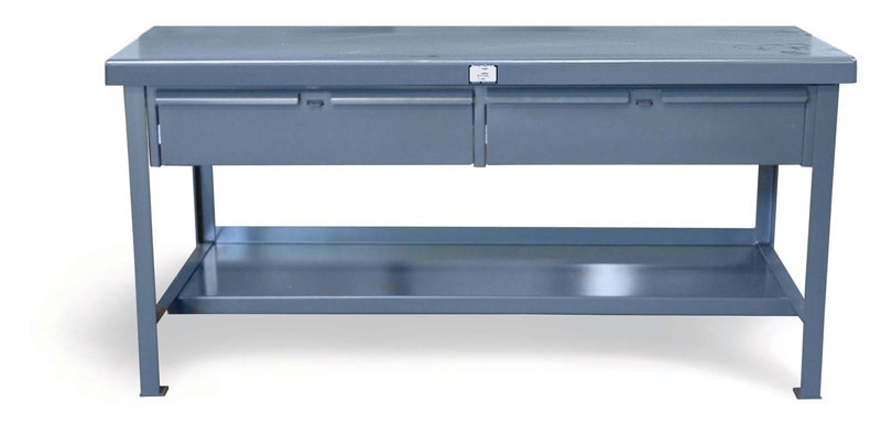 Strong Hold T4830-2DB-MT Industrial Shop Table with 2 Drawers, 5500 lb ...