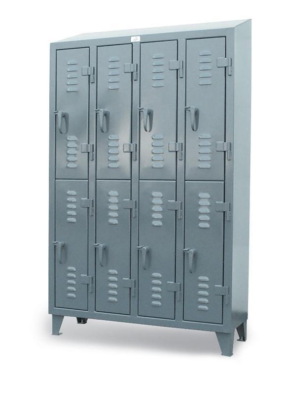 Slope-Top Locker, 8 compartments, 50 x 18 x 85 in. - 46-18-2TSL-SL ...