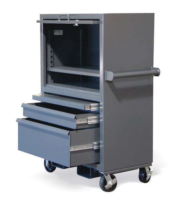 Mobile Jobsite Box with slide-out tray and lift-up lid, 400 lb capacity ...