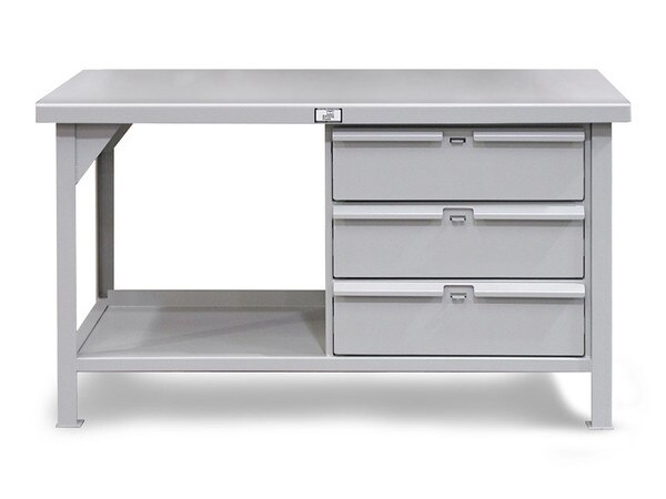 Strong Hold T7236-3DB-UHMW Shop Table with 3 Drawers, 10000 lb ...
