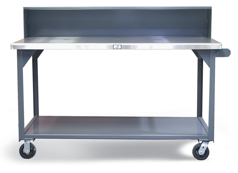 Shop Table with stainless steel top and casters, 72 x 36 x 42 in ...