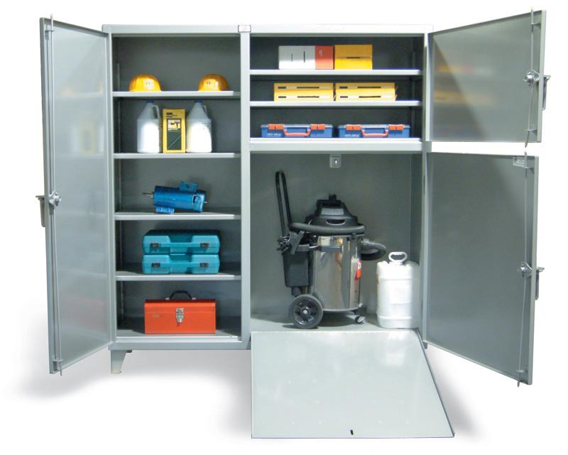 6 shelf Janitorial Storage Cabinet with VAC door and ramp, 72 x 24 x 72 ...